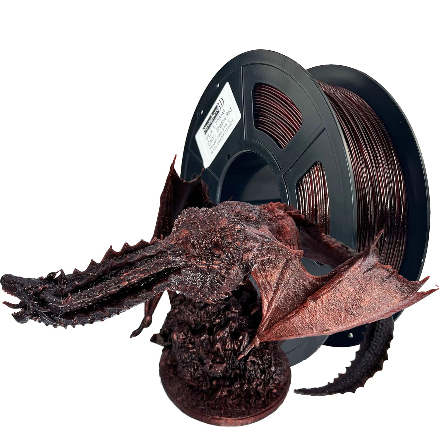 Stronghero3D PLA Shadow Red Filament Angular Discoloration