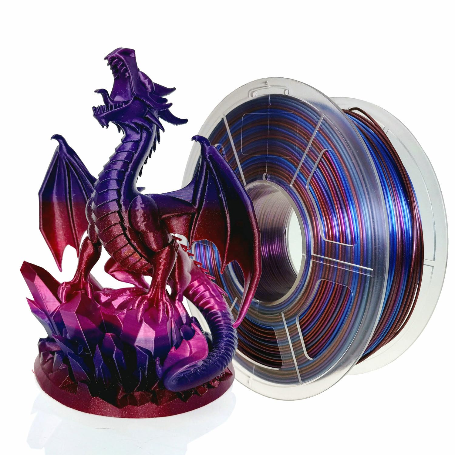 Stronghero 3D PLA Filament - Red, Blue, Purple Gradient, 1.75mm, 1kg.