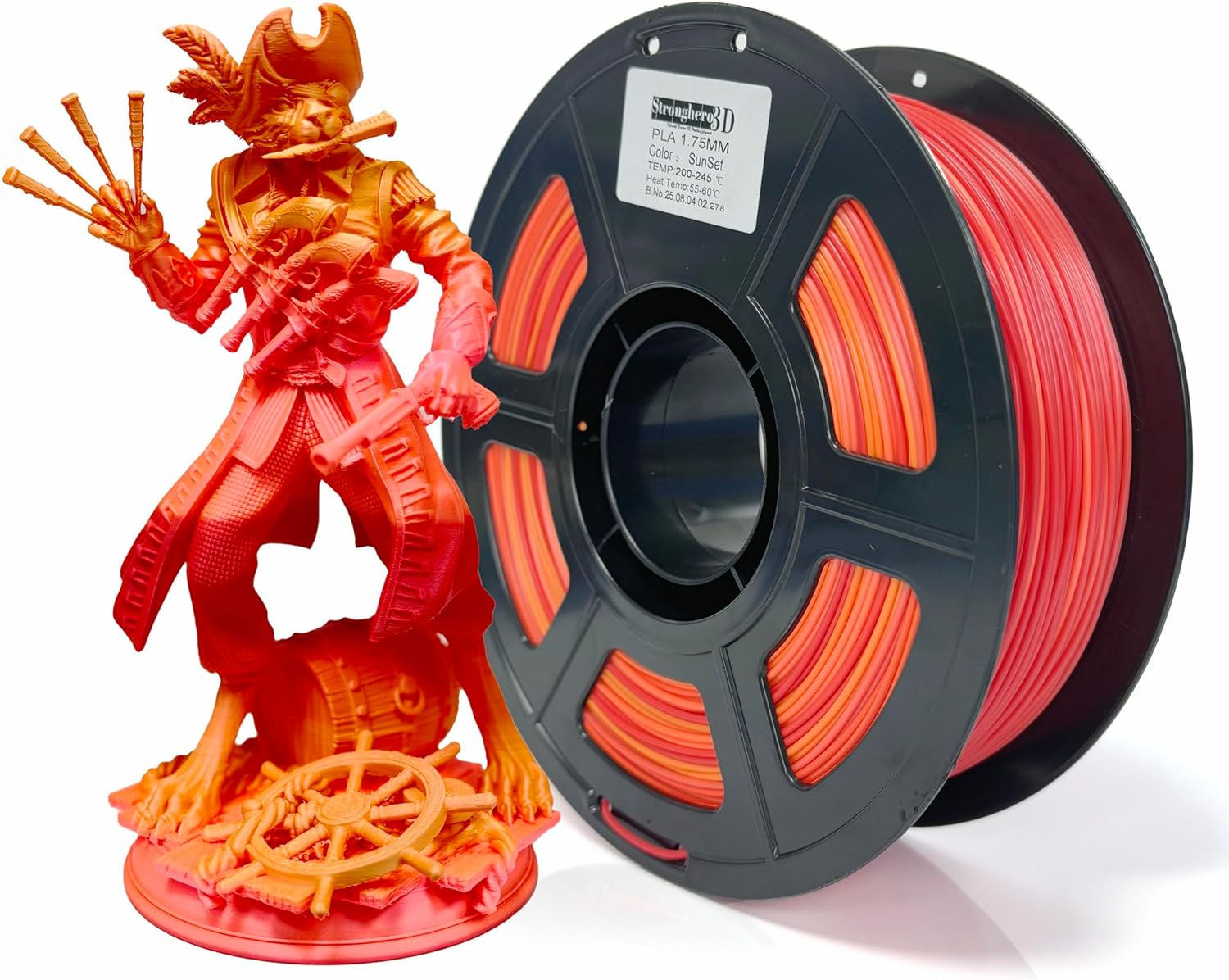 Stronghero3D PLA Sunset 1.75mm 1kg - Quality 3D Printing Filament.