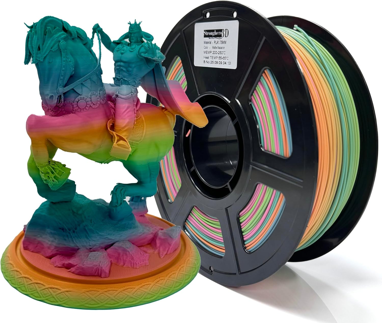 Stronghero3D PLA Matte Multicolor Filament Diameter1.75mm Weight1kg