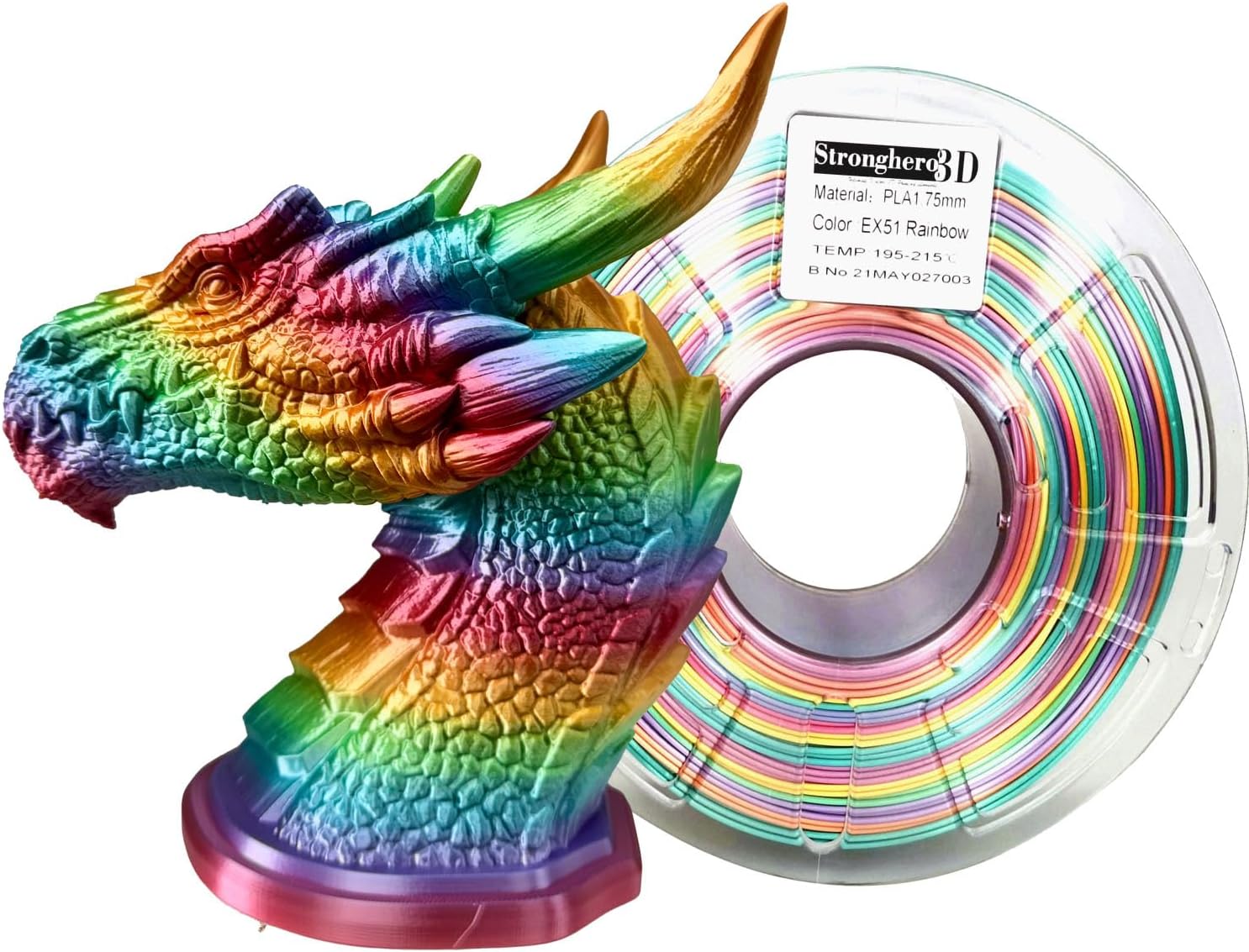 Stronghero3D PLA Rainbow Silk Filament Diameter1.75mm weight1kg