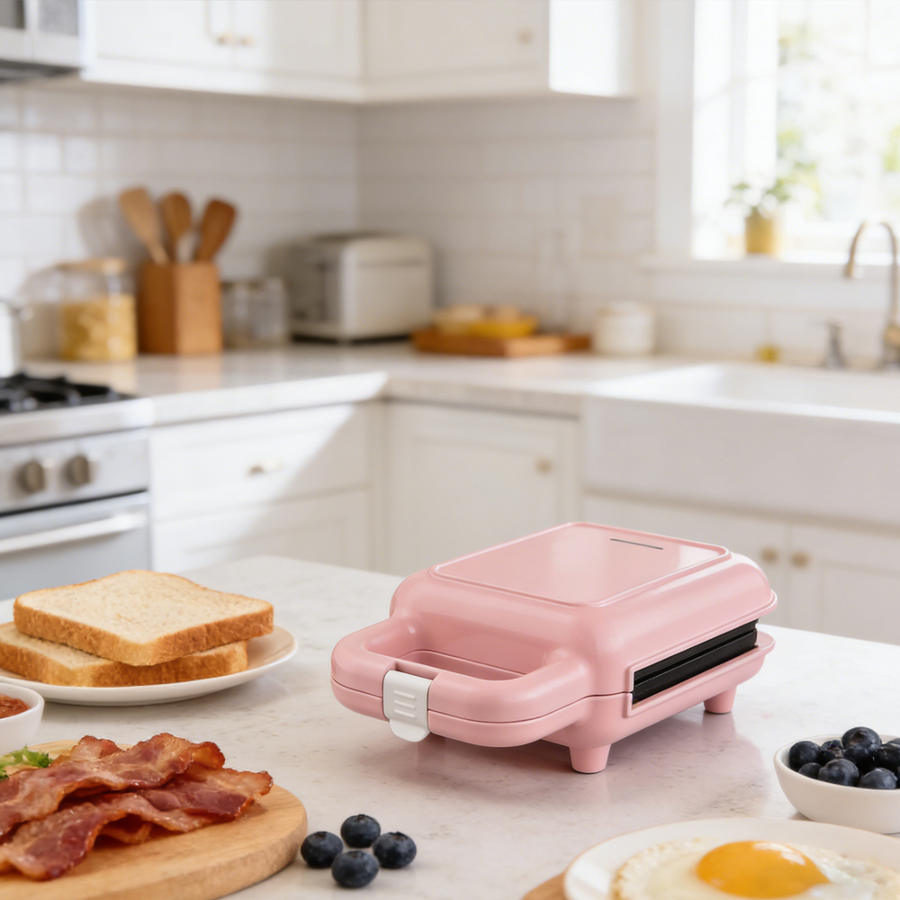 1-Slice Sandwich Maker Cool Touch Non-Stick Safe Storage.