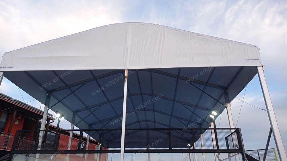 Our tent 10x25x7m is installed in Italy for padel court.