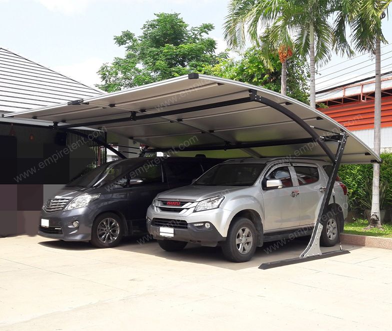 wind resistant 2 cars carport at Gray color
