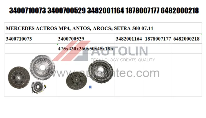 Clutch Kit SACHS 3400700529 for MERCEDES-BENZ