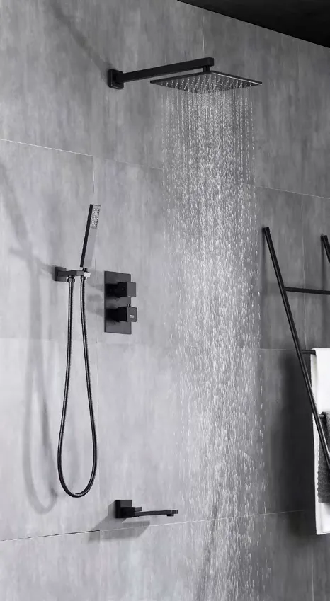 Round single function concealed shower set