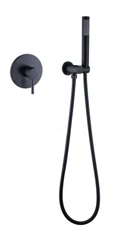 Round single function concealed shower set