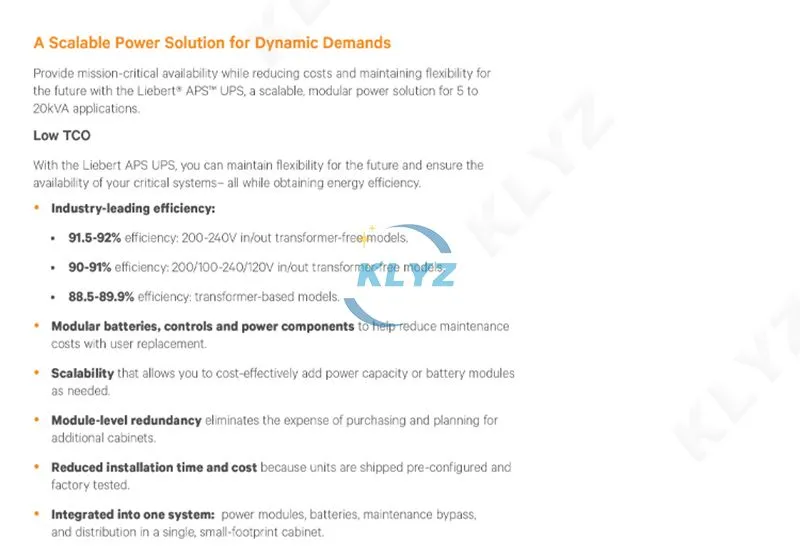Vertiv Liebert APS power supply modular ups