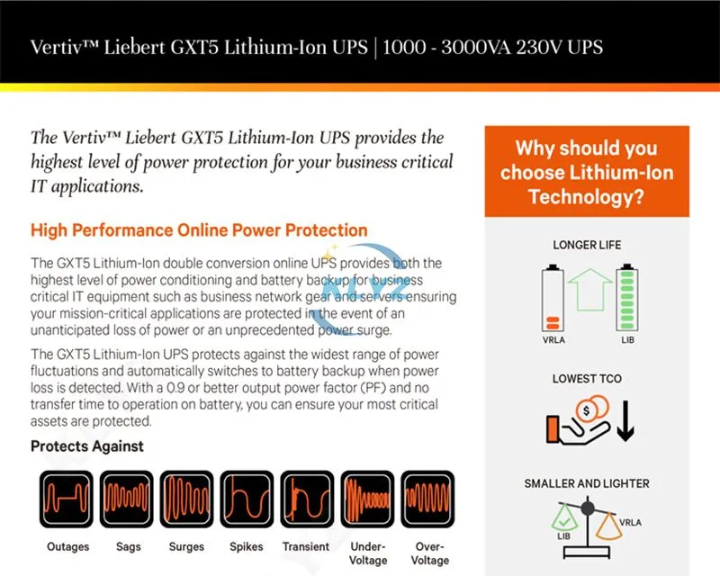 Vertiv GXT5 500 - 3000VA 120V