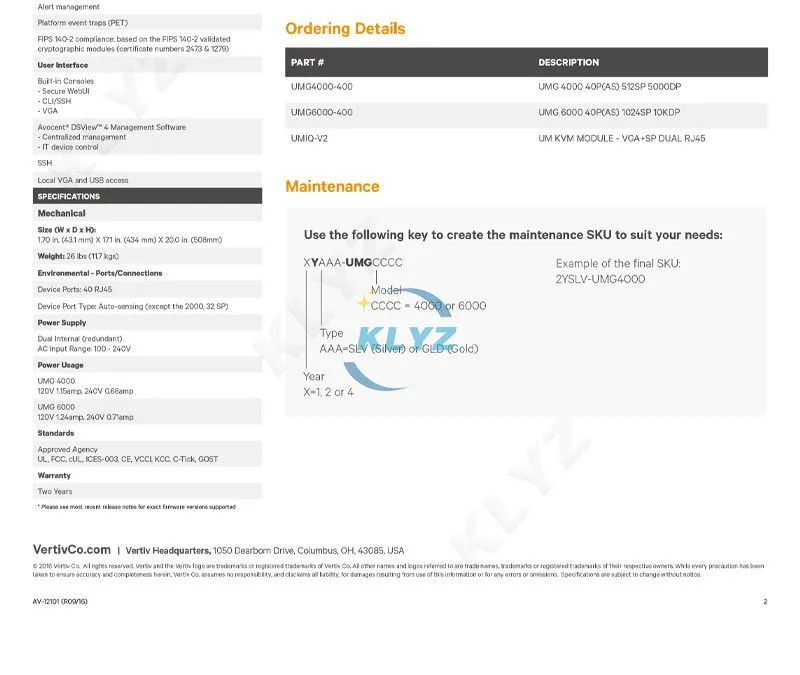 Avocent UMG full channel IP KVM universal management gateway switch