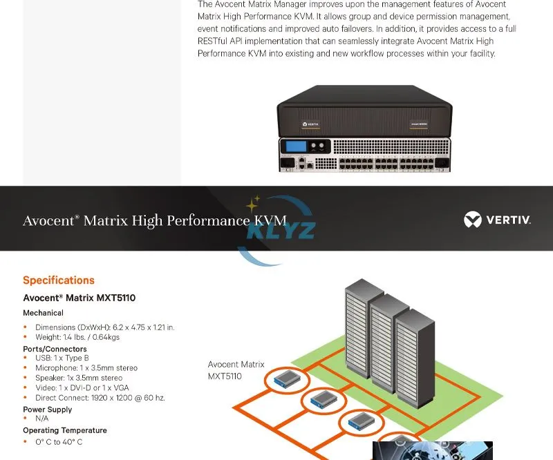 Vertiv Avocent Matrix Series Digital Matrix KVM System kvm switch
