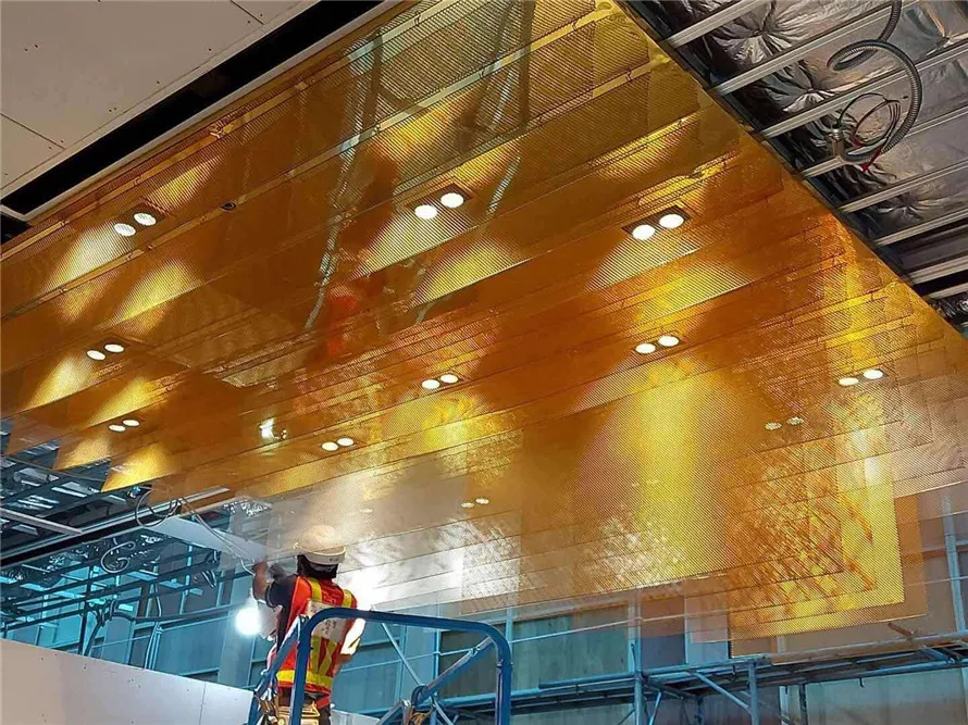 Metal Coil Drapery as the Fifth Wall Design Scheme-Ceiling Decoration