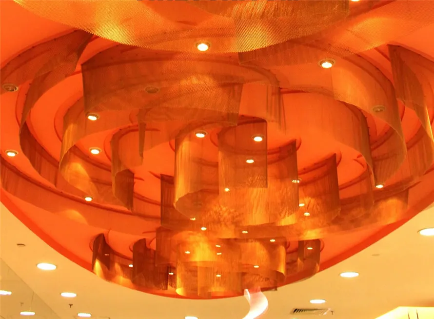 Metal Coil Drapery as the Fifth Wall Design Scheme-Ceiling Decoration