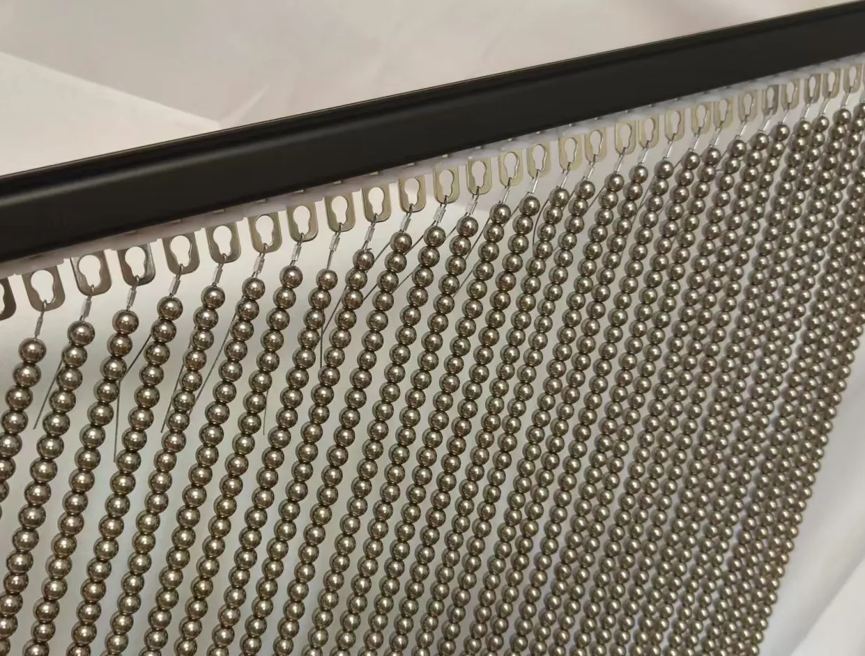 Shimmer Glass bead chain curtain as space divider and room partition