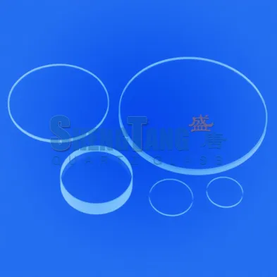 Optical quartz glass disk 5-84mm diameter
