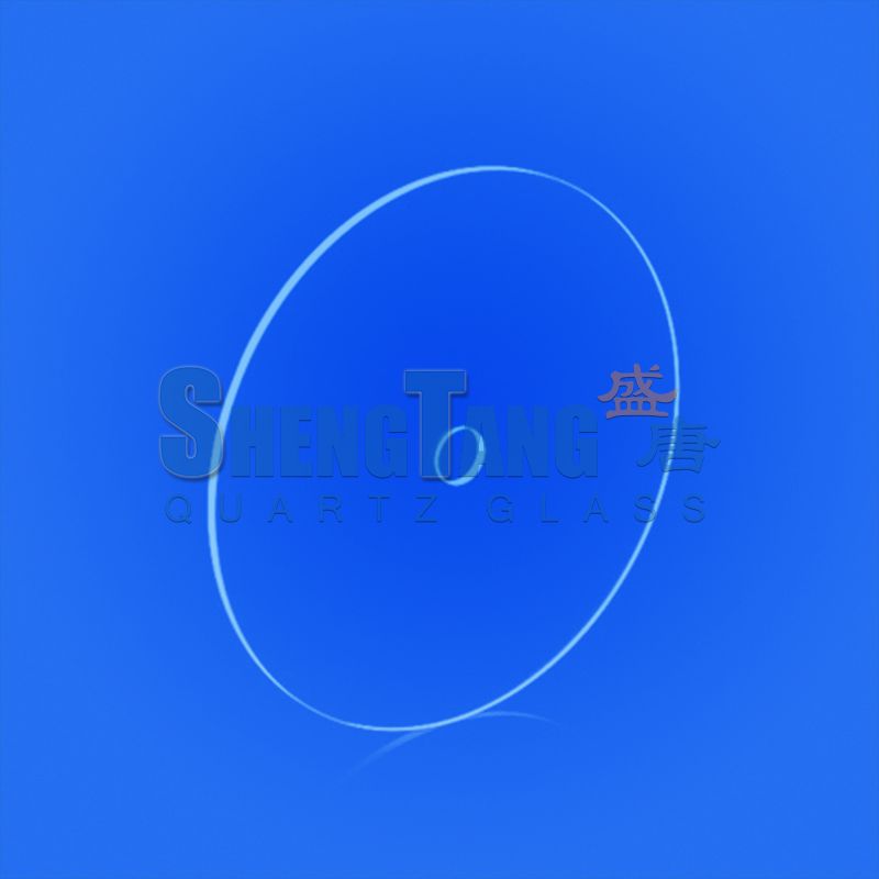 JGS1 UV round quartz plate with hole diameter 100mm inner hole diameter ...