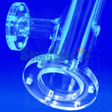 Desnity Fused Quartz Glass Tube With Flange Heat Resistant