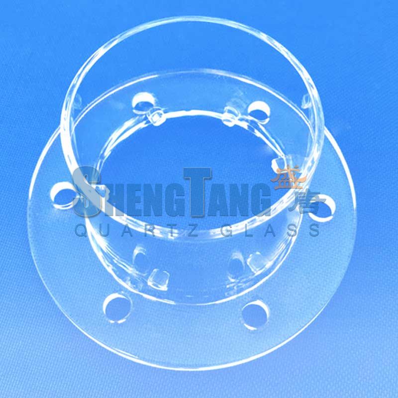 Clear Fused Quartz Tube Flange For Laboratory