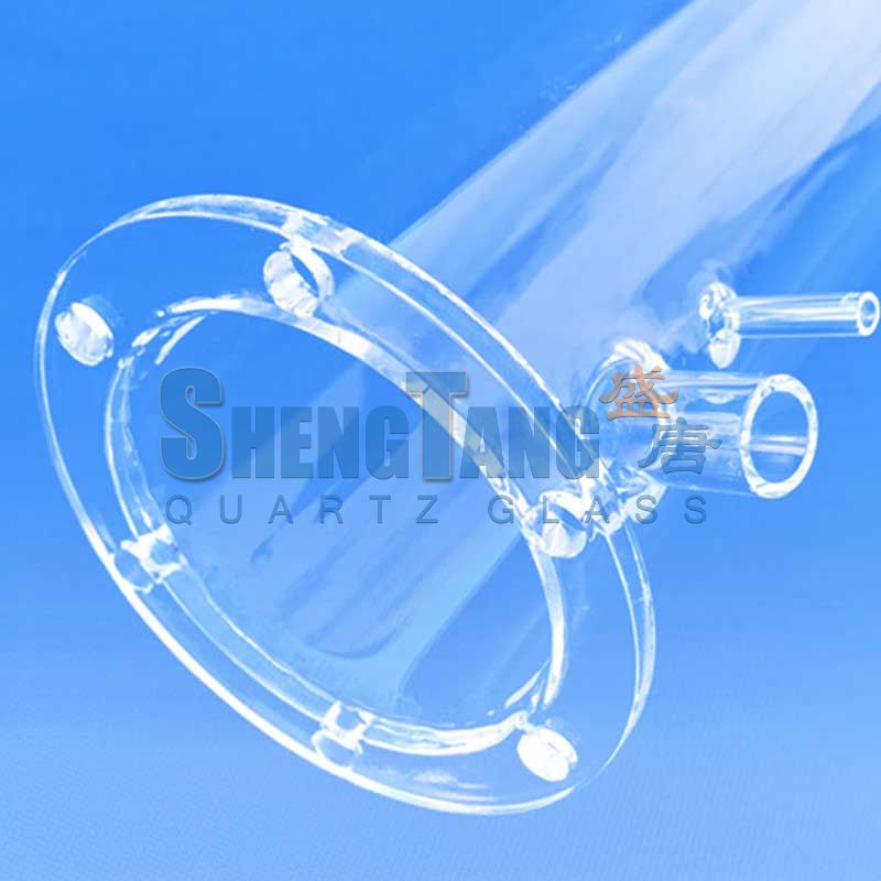 Large Diameter Transparent Quartz Tube Flange For Chemical Pipe