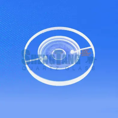 Anti Corrosion Fused Quartz Glass Flange , Clear Uv Grade Fused Silica