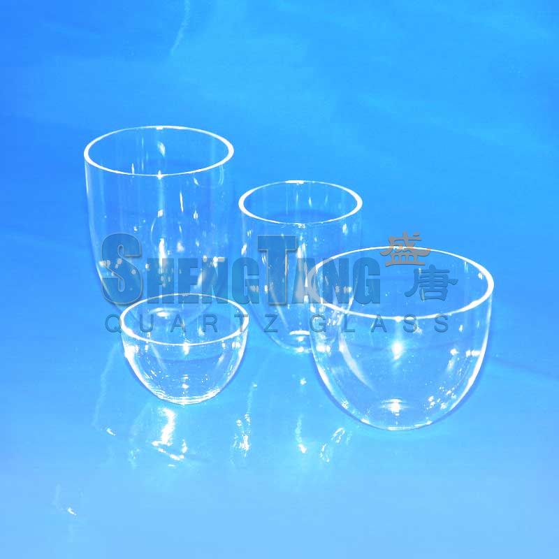 Customized Quartz Glass Crucible Transparent Color Round Base