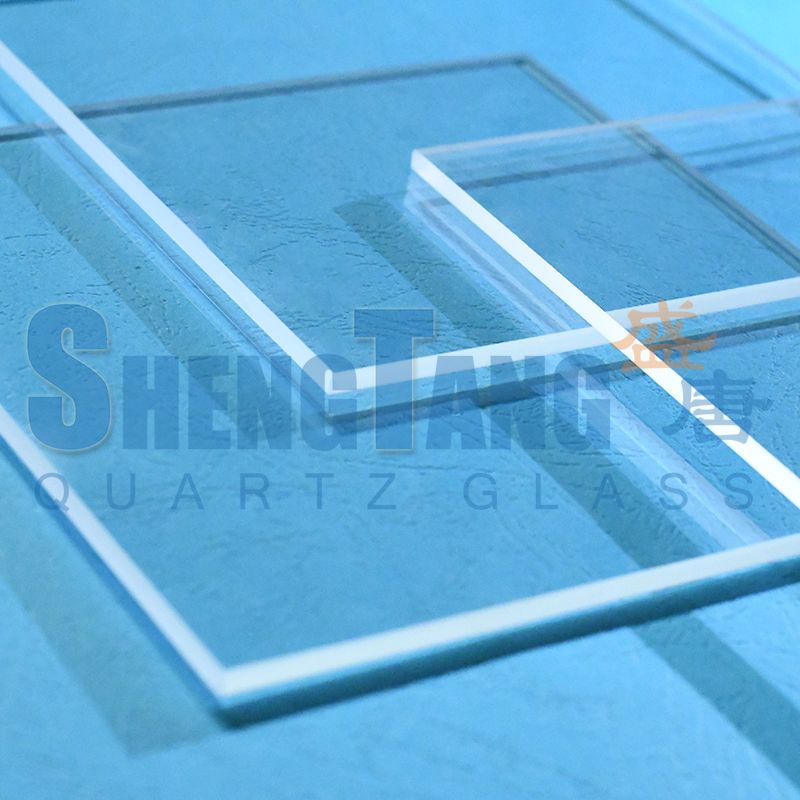 High transmittance square fused silica plate 0.5-2mm thickness