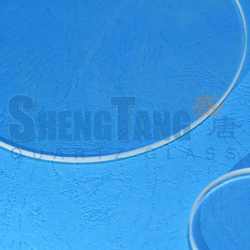 Optical thin quartz glass sheet,13-60mm diameter high transmittance