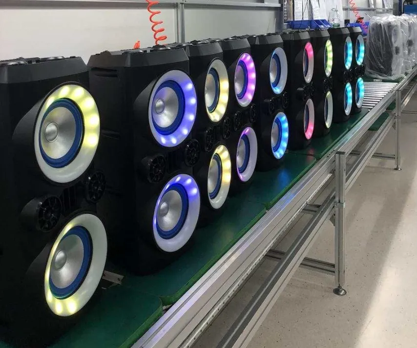 Dual 6.5 inch pro audio speaker boom box with RGB Light