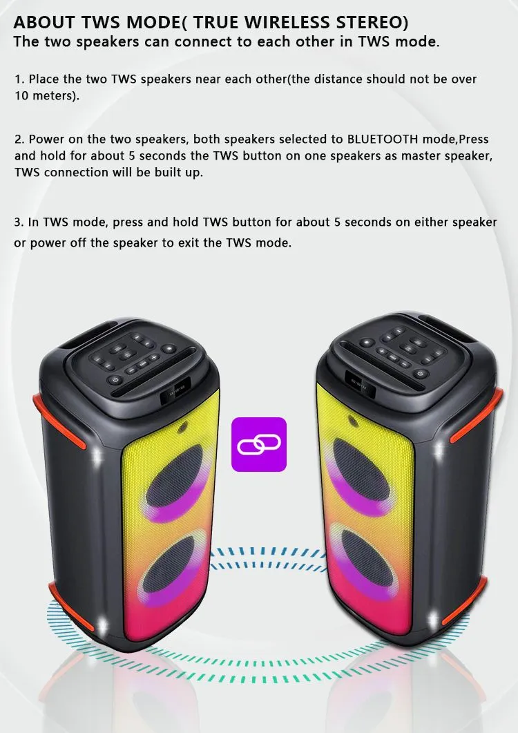 Waterproof partybox310 bluetooth eden speaker with fire light