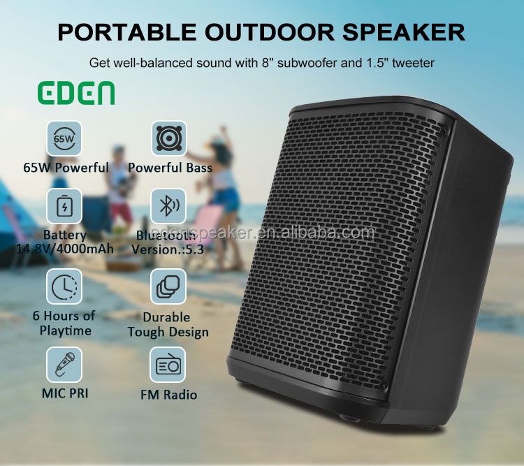 Portable Wireless PA Systems Battery Powered Bluetooth Speaker