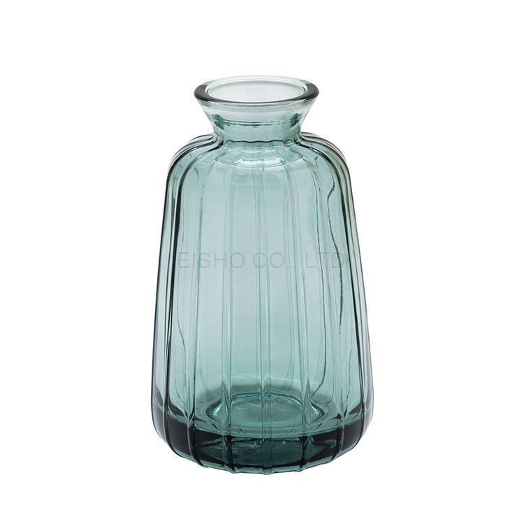 Glass Flower Vase in Transparent Aqua Blue