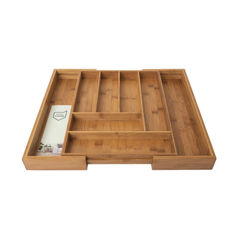 Adjustable Bamboo Drawer Organizer for Kitchen