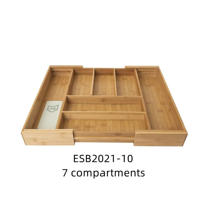 Adjustable Bamboo Drawer Organizer for Kitchen