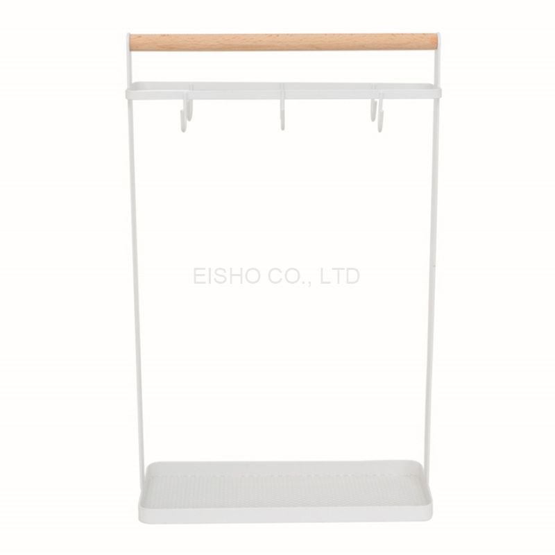 Iron Kitchen Storage Rack with Six Hooks for Multiple Usage