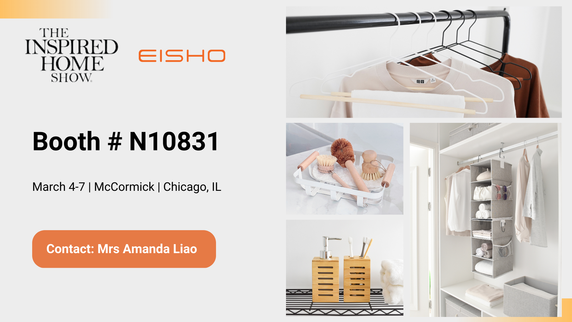Eisho will attend The Inspired Home Show in Chicago