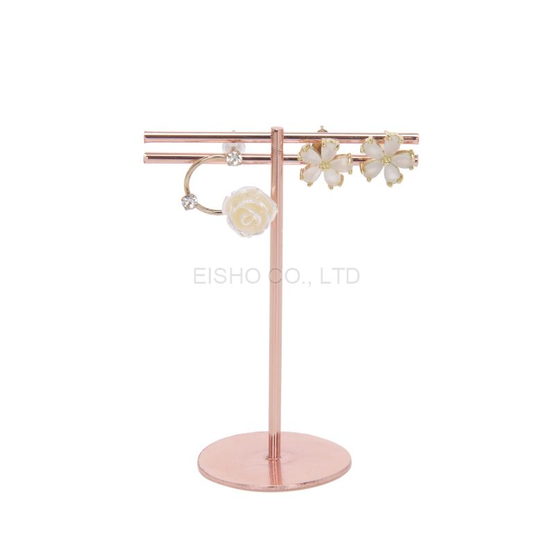 Metal Rose Gold Earrings Rack Jewelry Display Stand