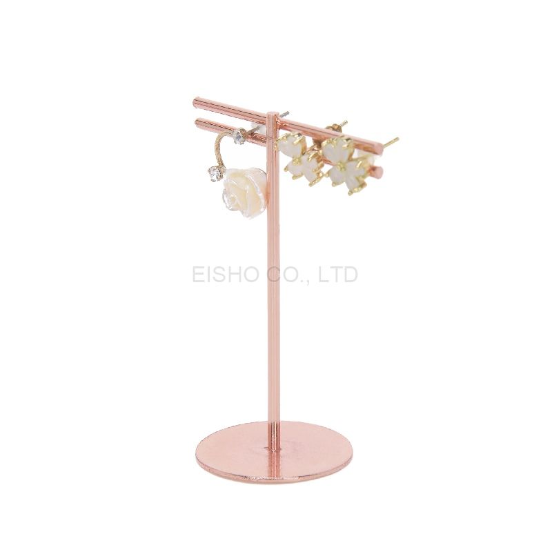 Metal Rose Gold Earrings Rack Jewelry Display Stand