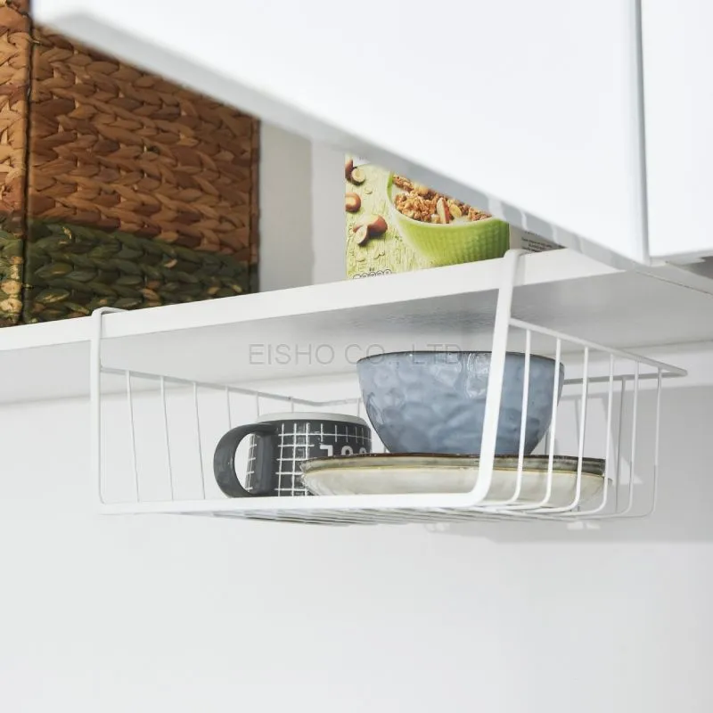 Hanging Grid Metal Undershelf Basket for Storage / Organization