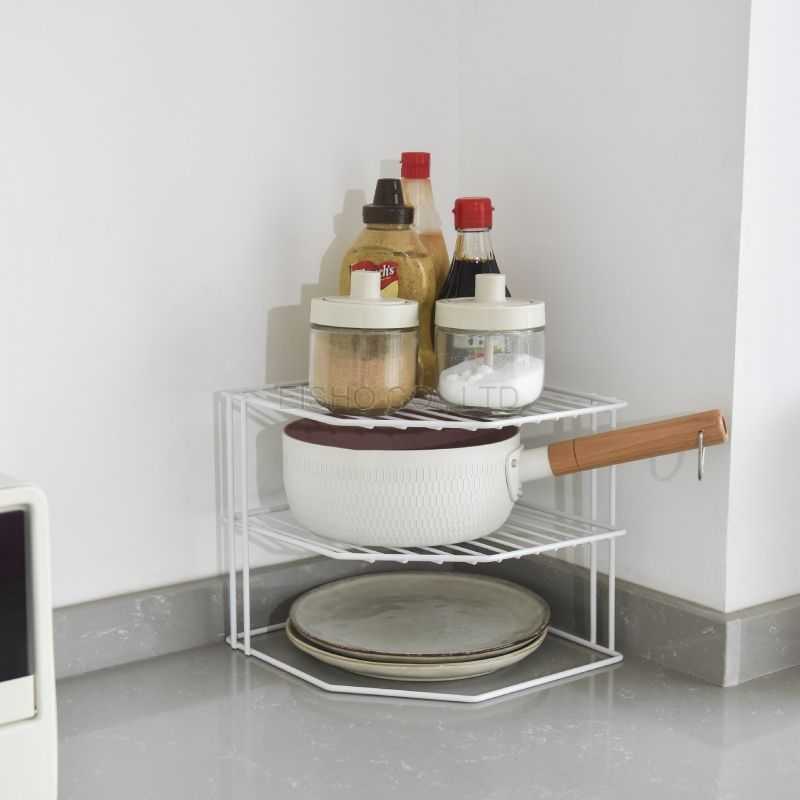 3-Tier Kitchen Corner Plate Rack Countertop Organizer