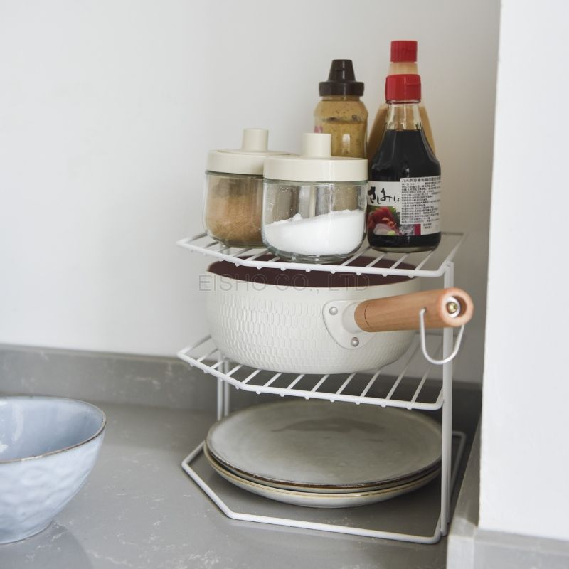 3-Tier Kitchen Corner Plate Rack Countertop Organizer