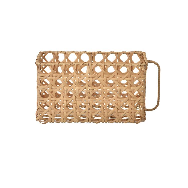 Rectangular Plastic Woven Basket with Handle