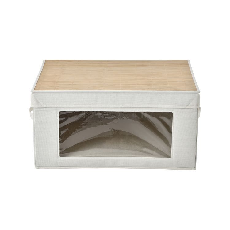 See-Through Window Fabric Storage Box with lid