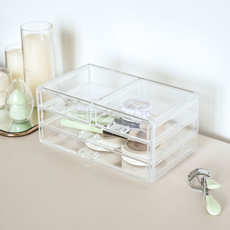 Transparent Drawer Organizers for Vanity Cabinets