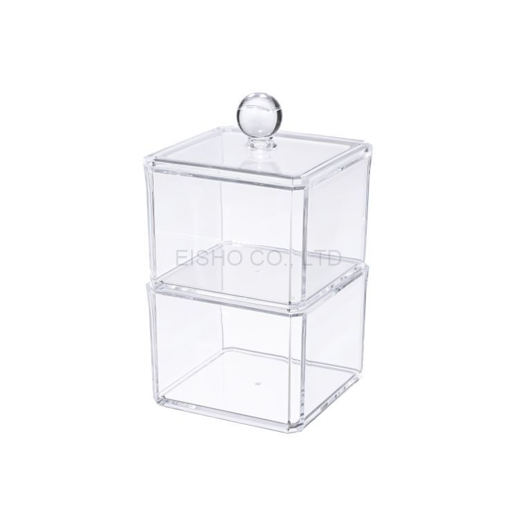 Transparent Acrylic Container for Cotton Pads
