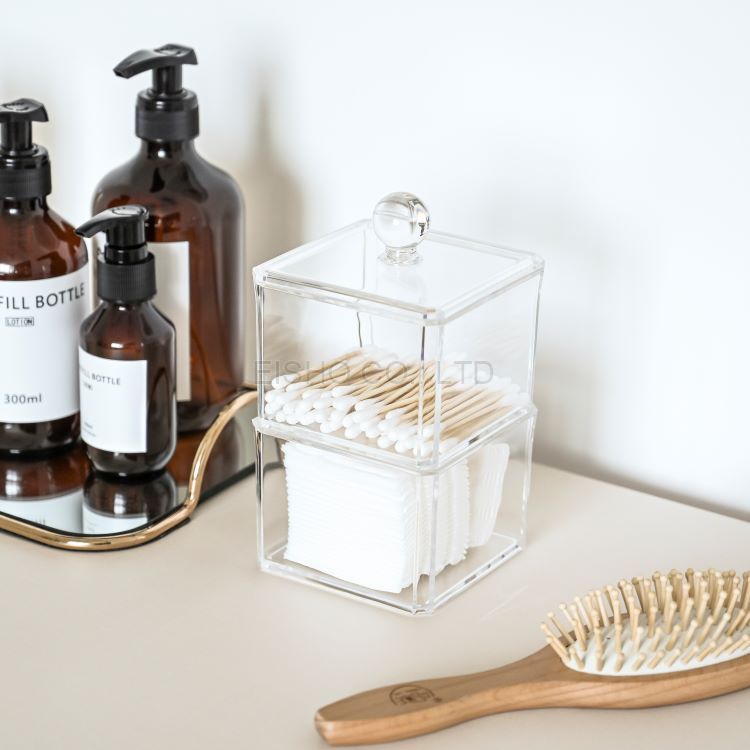 Transparent Acrylic Container for Cotton Pads