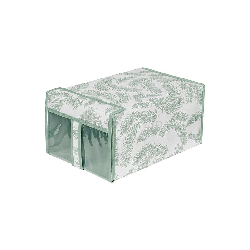 Green Leaf Series Shoe Box with Clear Window Fabric Storage Box