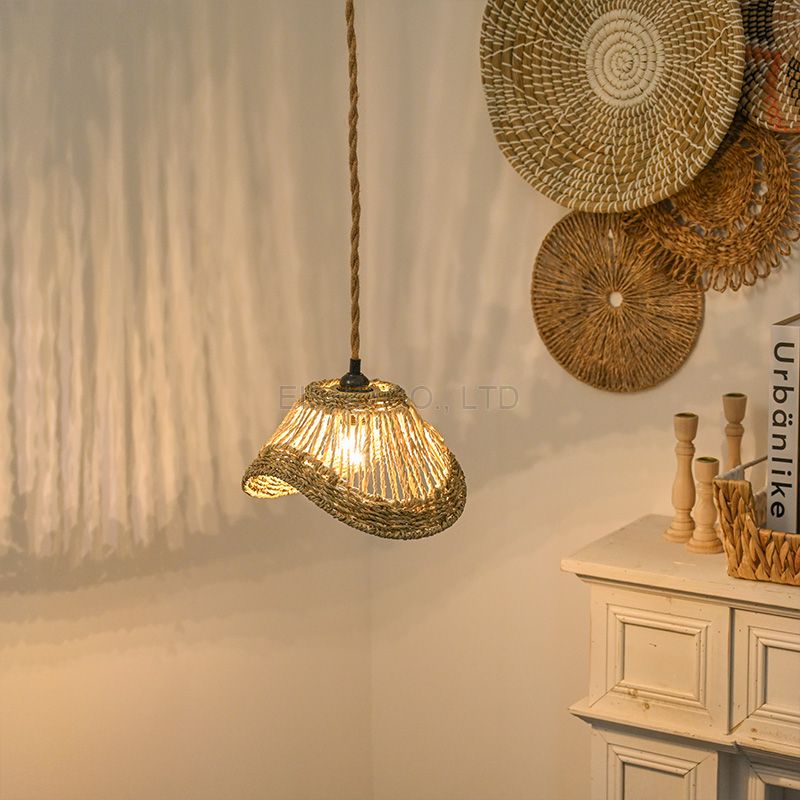 Skirt-Shaped Rattan Lampshade – Playful & Flowing Form
