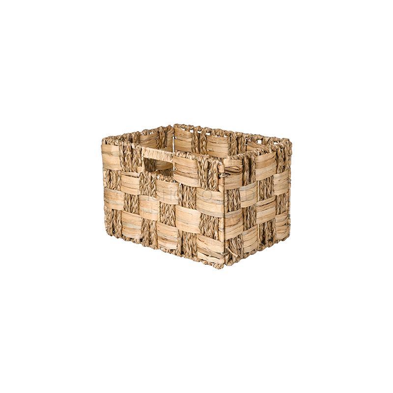 Checkered Woven Storage Box with Handles