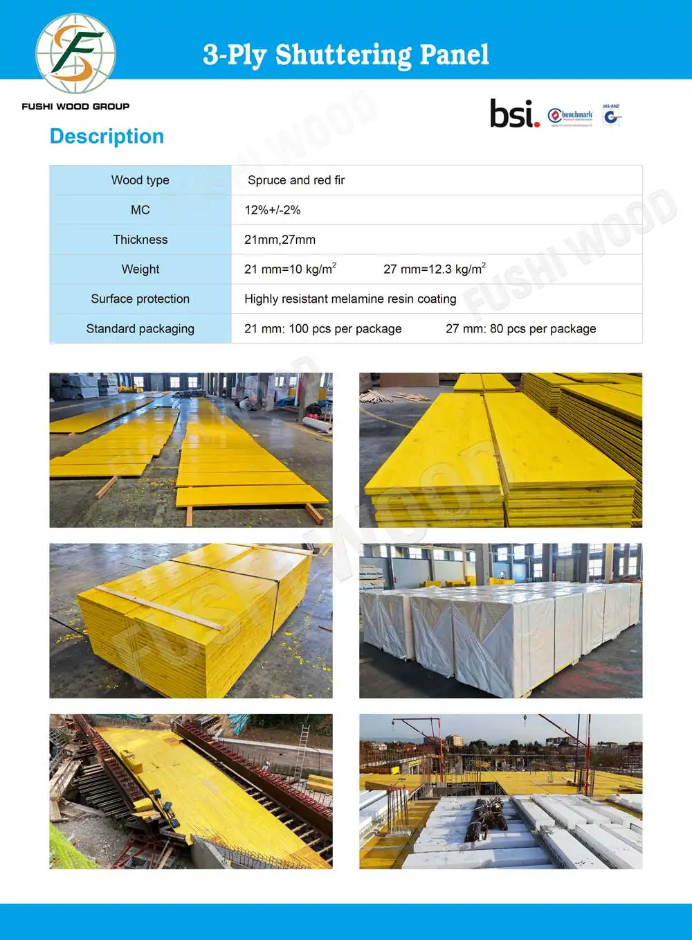 FS Yellow 3 Ply Plywood for Strong Construction