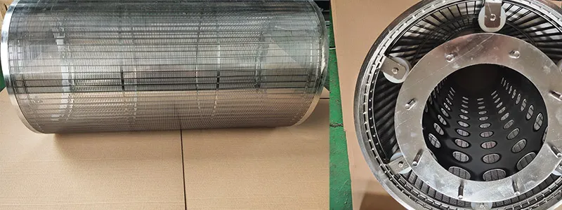 Wedge Wire Wrapped Industrial Slotted Drum Screen Custom